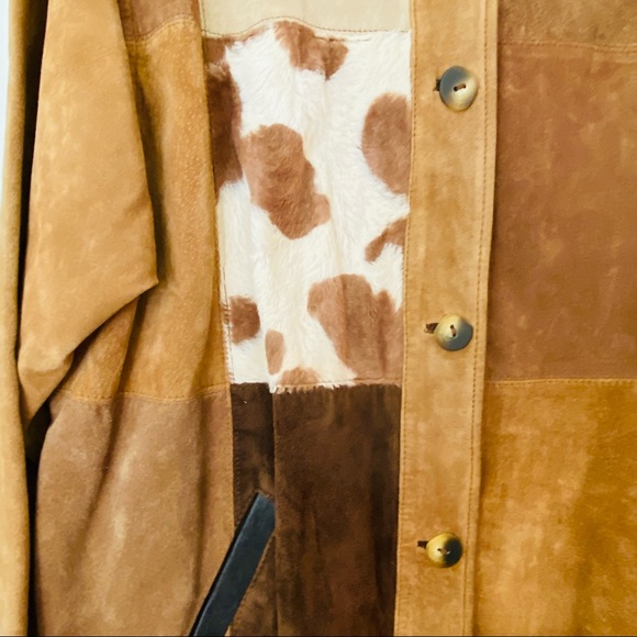 Express | Jackets & Coats | Vintage Suede And Cowhide Colorblock Coat ...